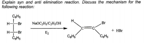 Solved Explain syn and anti elimination reaction. Discuss | Chegg.com