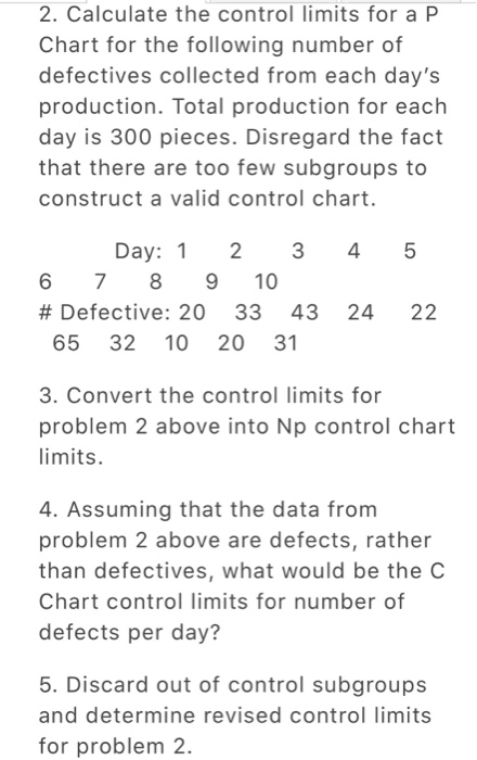 Solved Attribute Control Charts 1. Provide an example (not | Chegg.com Solved Attribute Control Charts 1. Provide an example (not | Chegg.com