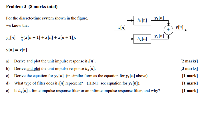 Solved Problem 3 (8 marks total) For the discrete-time | Chegg.com