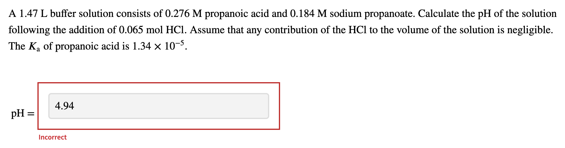 Solved A 1.47 L buffer solution consists of 0.276 M | Chegg.com