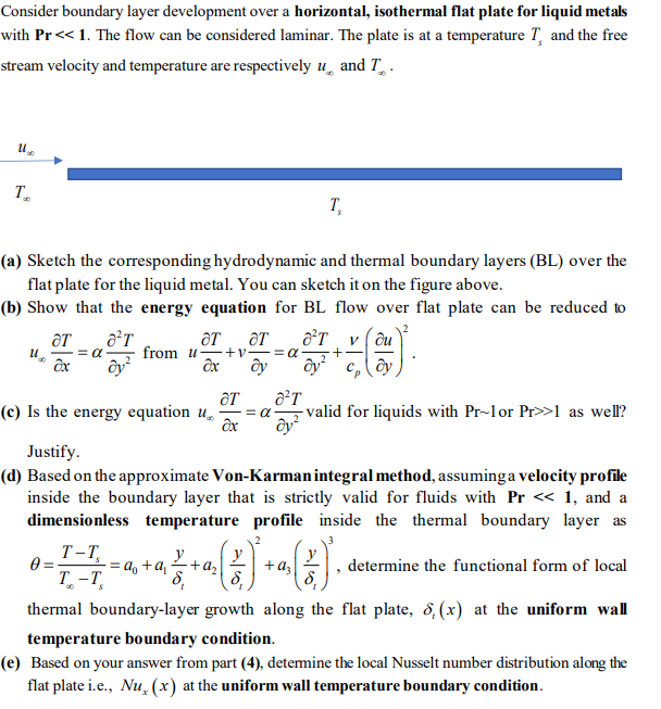 Solved Consider boundary layer development over a | Chegg.com