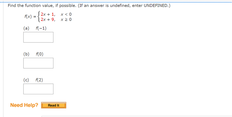 Solved Find the function value, if possible. (If an answer | Chegg.com
