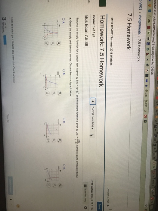 Solved Da Nes 238 O-W01> Assignments>7.5 Homework 7.5 | Chegg.com