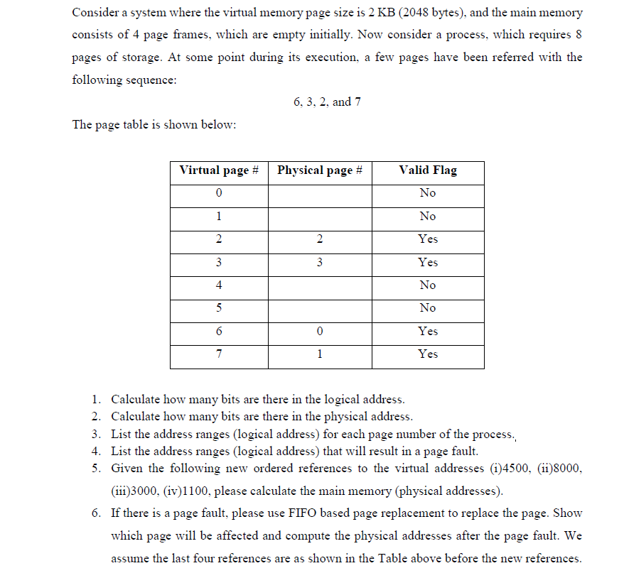 Solved Consider A System Where The Virtual Memory Page Size Chegg
