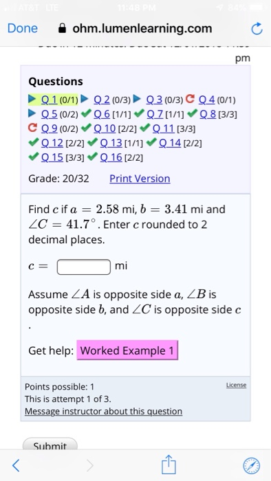 Solved Done ohm.lumenlearning.com C pm Questions Grade: | Chegg.com