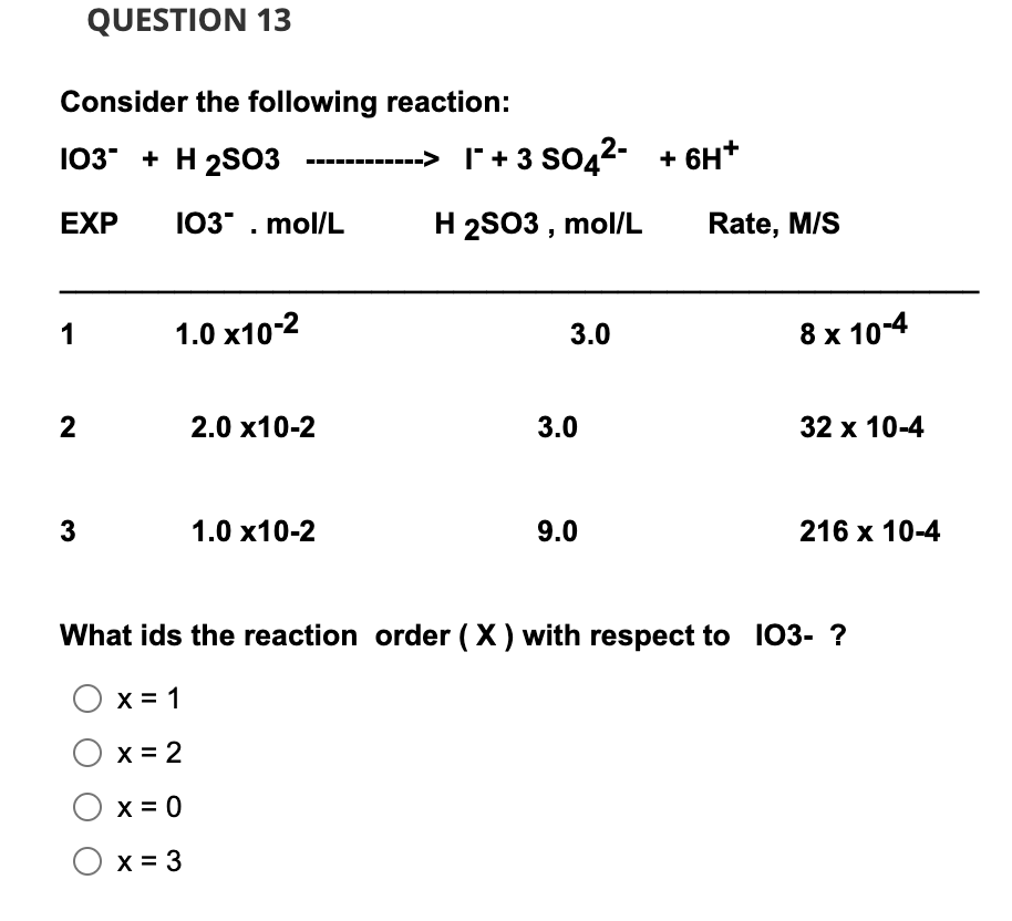 Solved Consider the following reaction: What ids the | Chegg.com