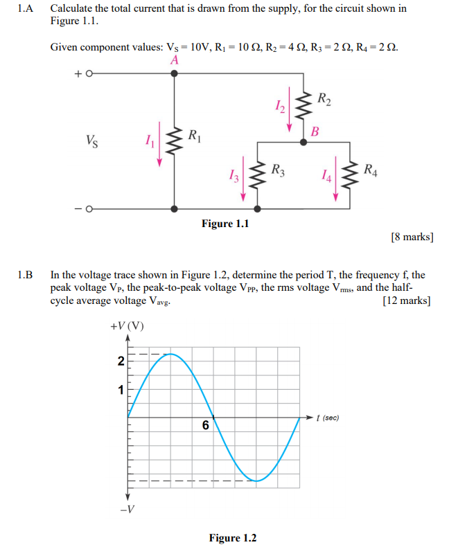 Solved 1.A Calculate the total current that is drawn from | Chegg.com