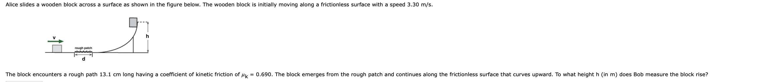 Solved Alice slides a wooden block across a surface as shown | Chegg.com