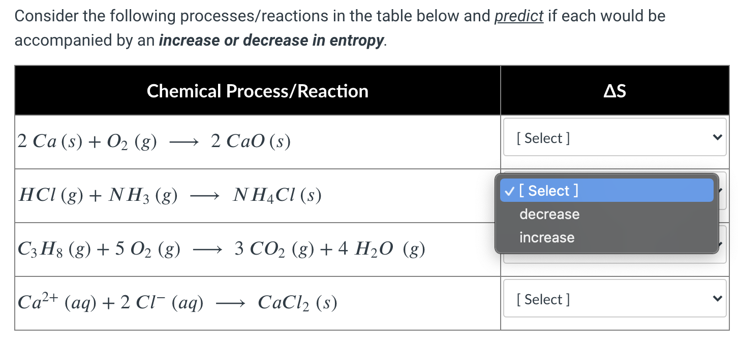Solved Consider the following processes/reactions in the | Chegg.com