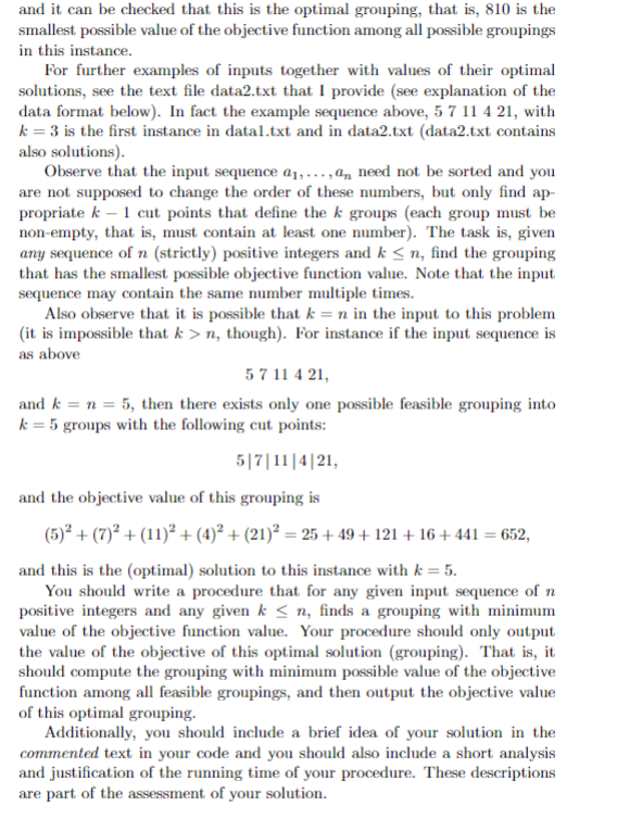 Problem Description The Square Grouping problem is | Chegg.com
