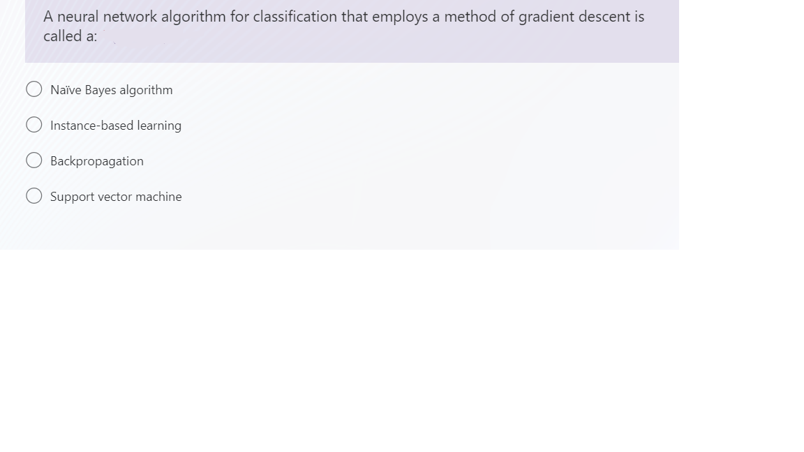 Solved A neural network algorithm for classification that | Chegg.com