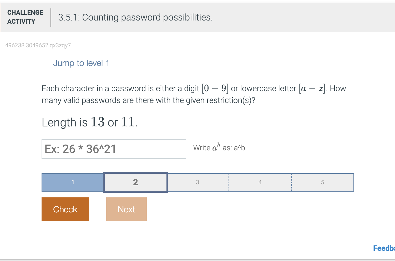 Solved 9652.q×3zqy7 Jump to level 1 Each character in a | Chegg.com