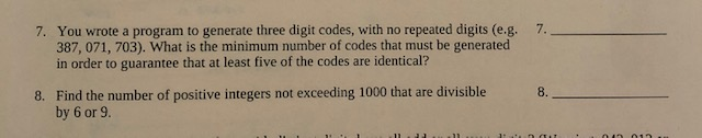 Solved 7. 7. You wrote a program to generate three digit | Chegg.com