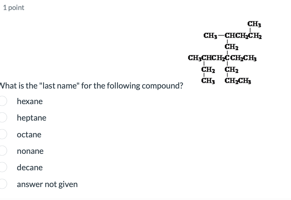 Solved What is the "last name" for the following | Chegg.com
