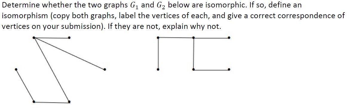 Solved Determine whether the two graphs G1 and G2 below are | Chegg.com