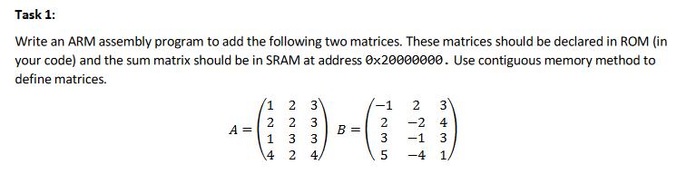 Solved Write an ARM assembly program to add the following | Chegg.com