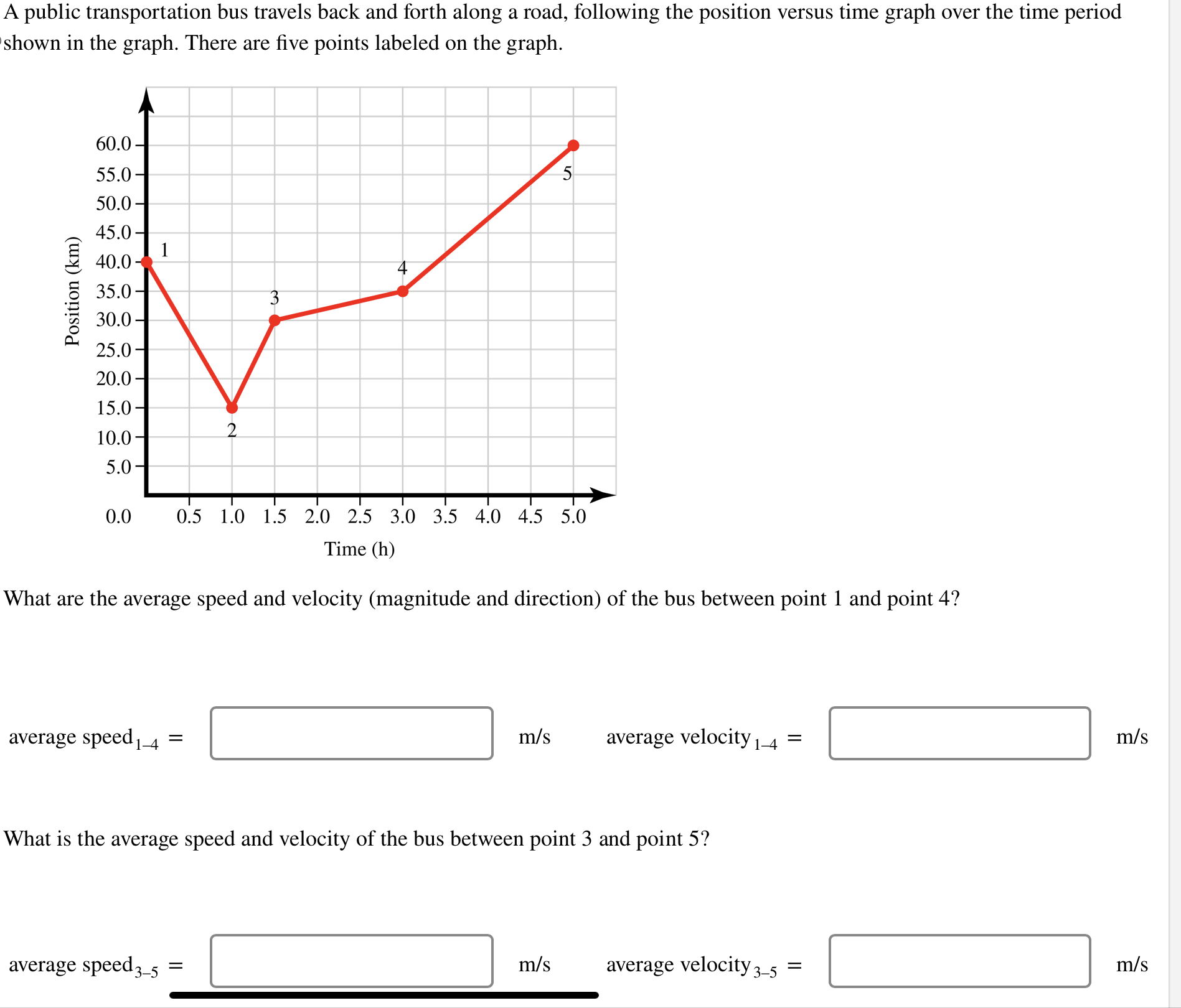 Solved A public transportation bus travels back and forth | Chegg.com