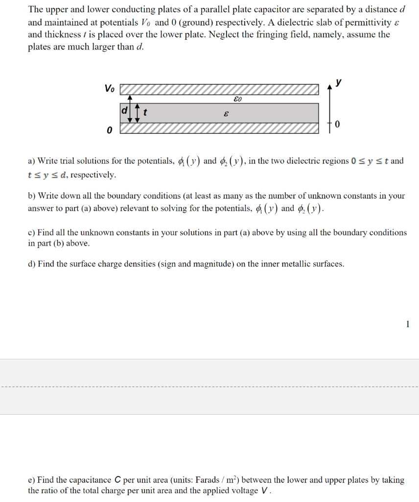 The upper and lower conducting plates of a parallel | Chegg.com