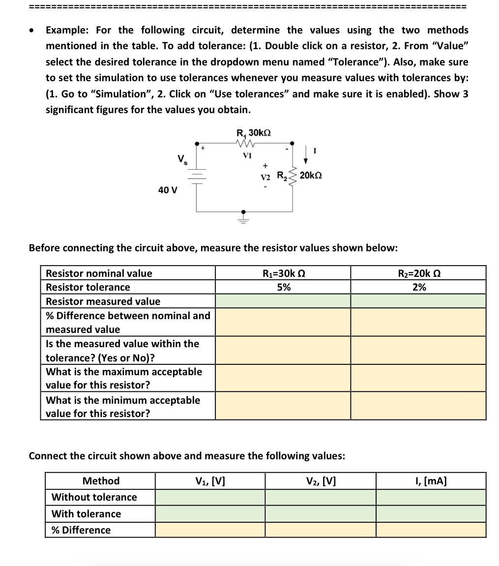 Solved Example: For the following circuit, determine the | Chegg.com