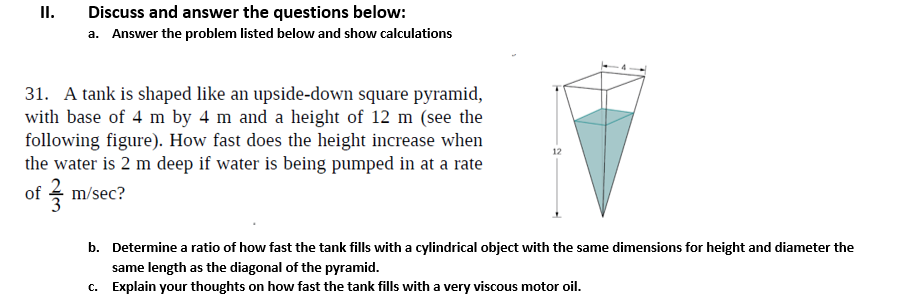 Solved II. Discuss and answer the questions below: a. Answer | Chegg.com