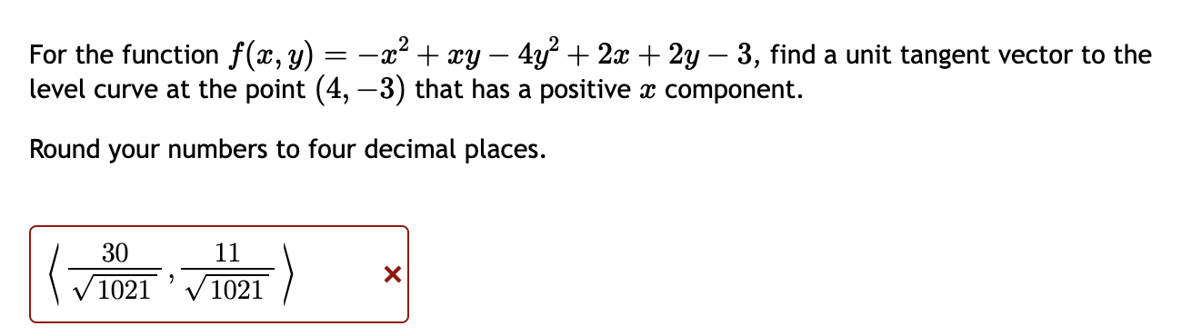 Solved For the function f(x,y)=−x2+xy−4y2+2x+2y−3, find a | Chegg.com