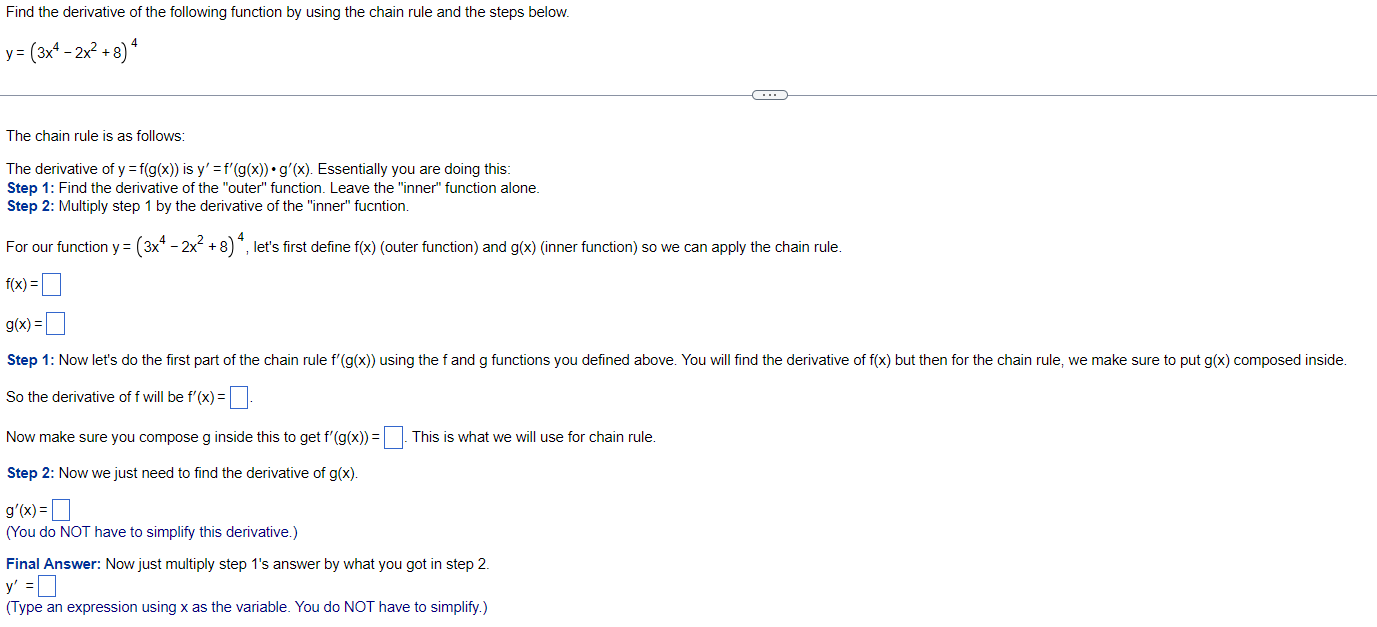 Solved Find the derivative of the following function by | Chegg.com