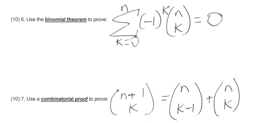 Solved (10) 6. Use the binomial theorem to prove: 100 모 K-①0 | Chegg.com