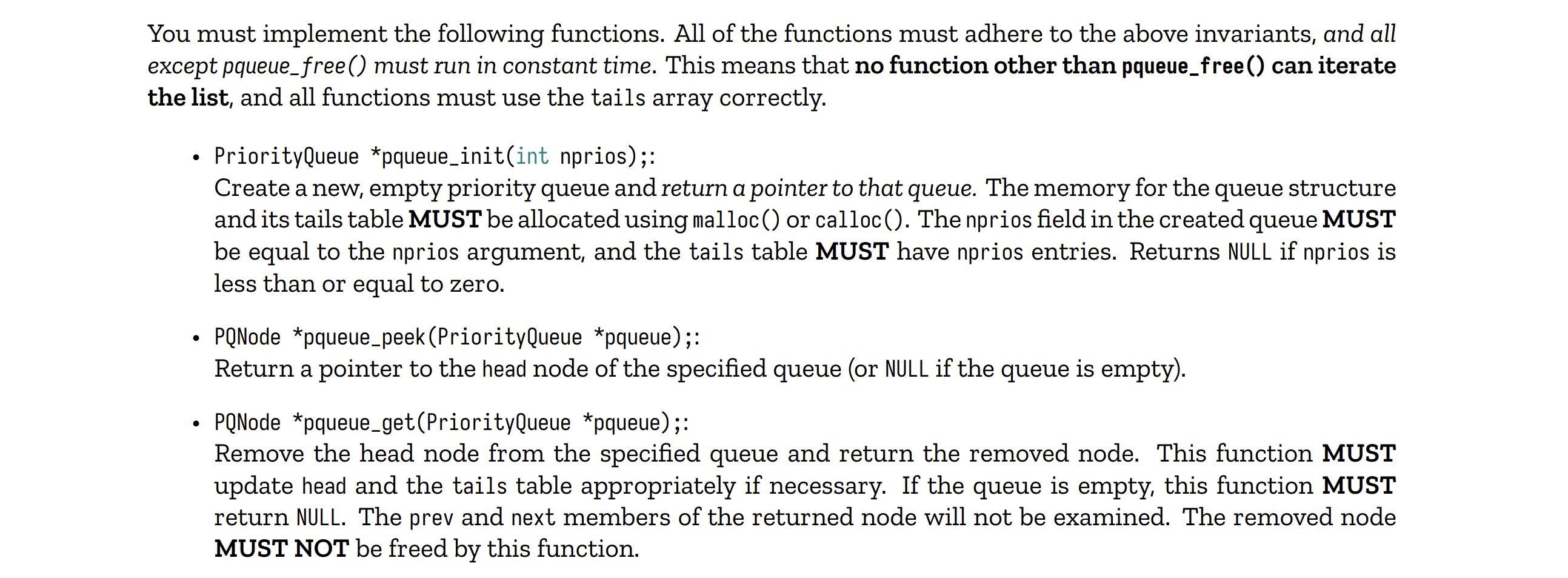 Solved \} Priorityqueue; The head pointer points to the | Chegg.com