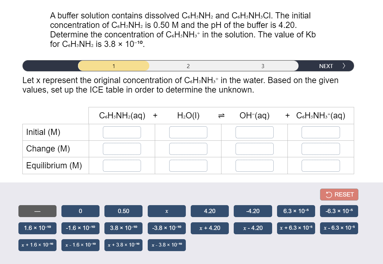 Solved A buffer solution contains dissolved C6H-NH2 and | Chegg.com