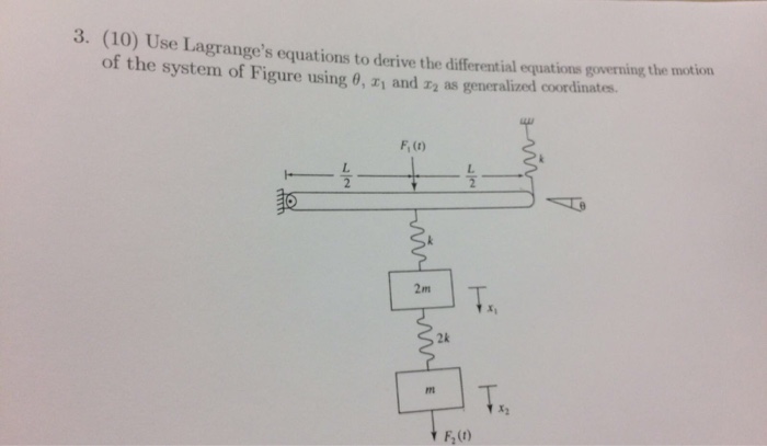 Solved Use Lagrange's equations to derive the differential | Chegg.com Solved Use Lagrange's equations to derive the differential | Chegg.com