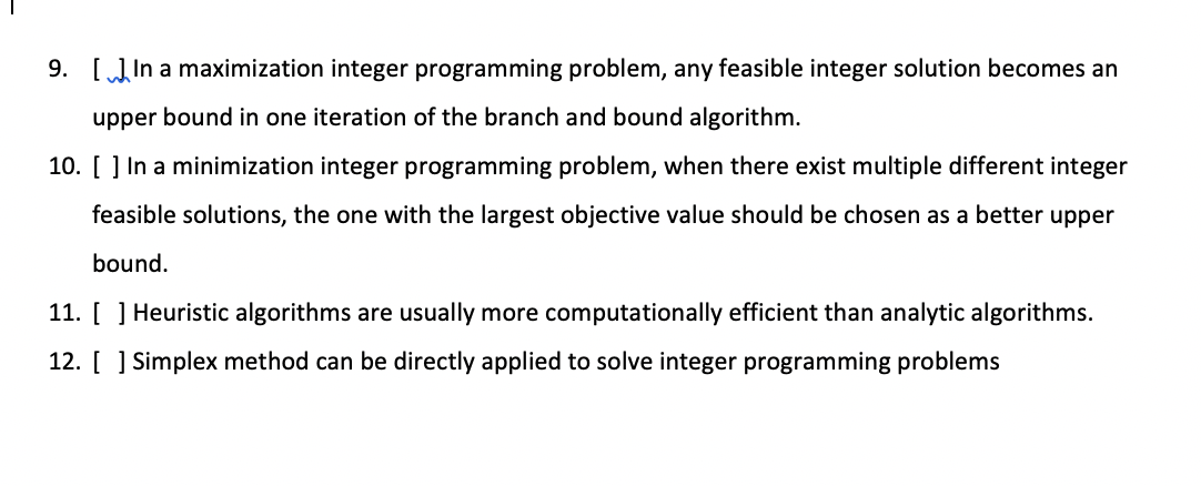 Solved 9. Cu In a maximization integer programming problem, | Chegg.com