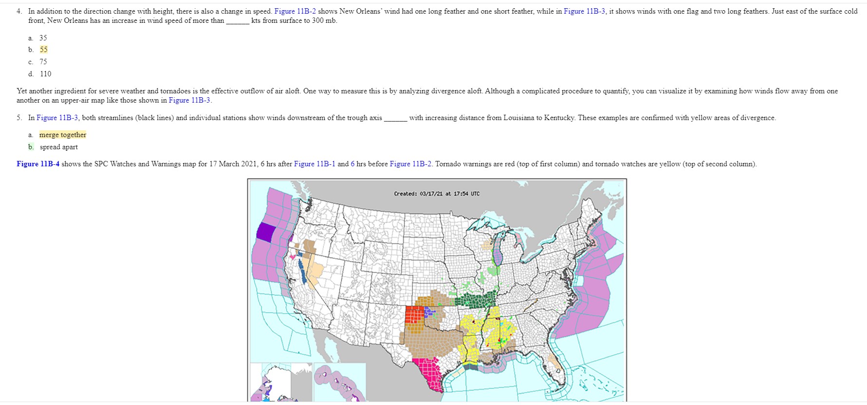 Solved Figure 11B-1. Analyzed weather map with isobars, | Chegg.com