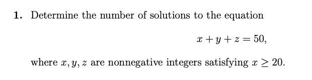 Solved Determine the number of solutions to the equation | Chegg.com