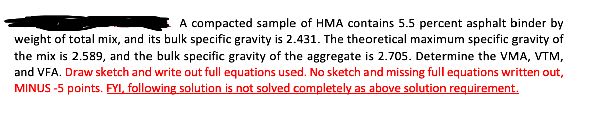 Solved A compacted sample of HMA contains 5.5 percent | Chegg.com