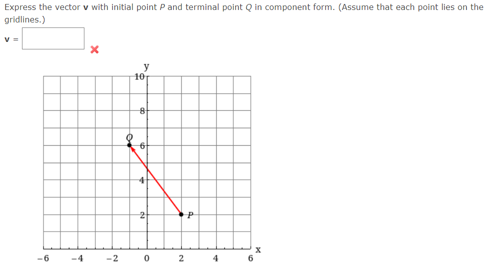 Solved Express The Vector V With Initial Point P And 
