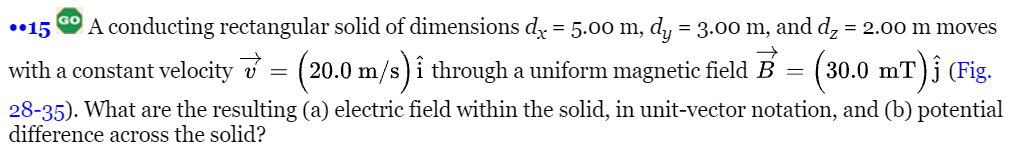 Solved ..15 = 60 A conducting rectangular solid of | Chegg.com