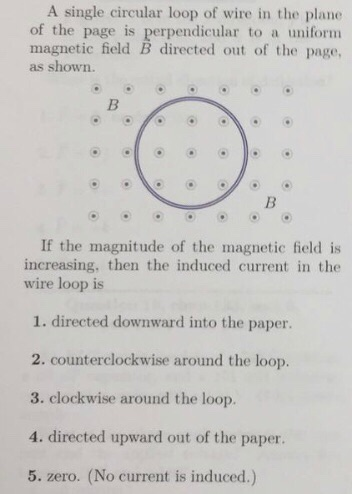 Solved A single circular loop of wire in the plane of the | Chegg.com