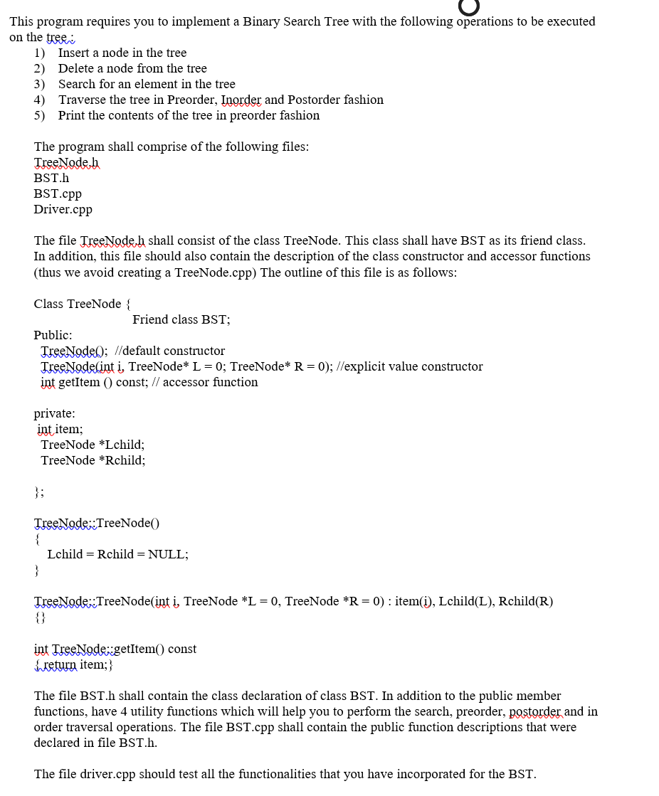 Solved (C++) In addition to the information below, the class | Chegg.com