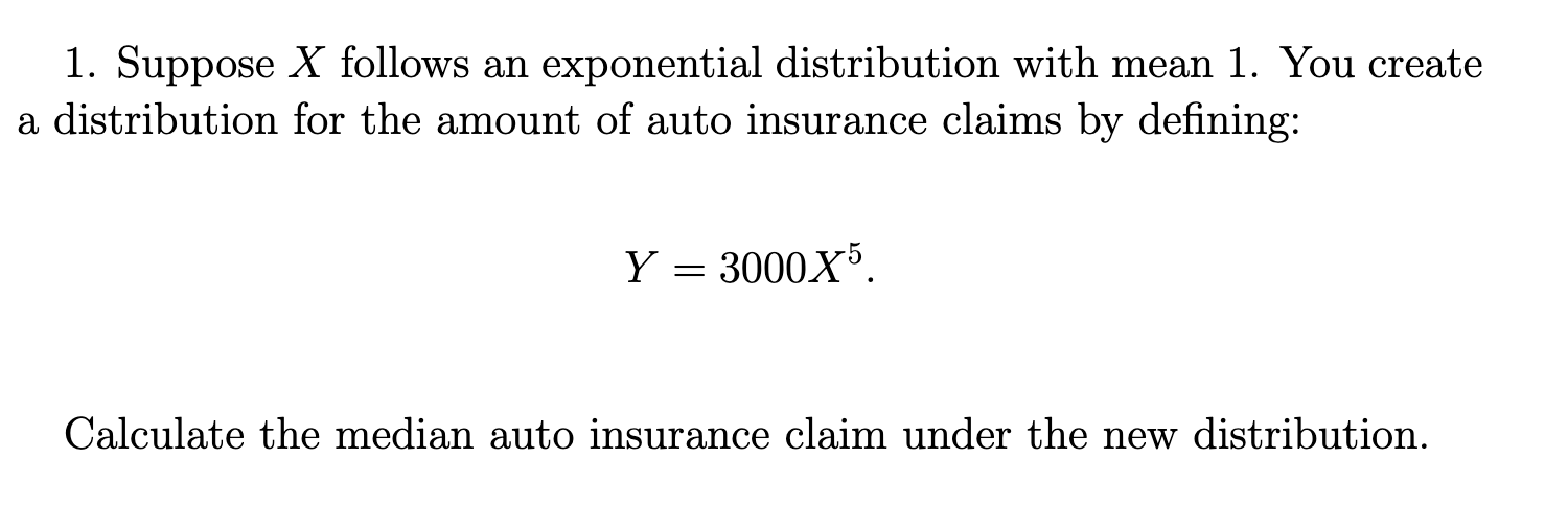 Solved 1. Suppose X follows an exponential distribution with | Chegg.com