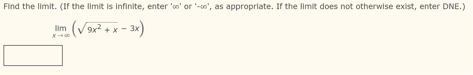 Solved Find the limit. (If the limit is infinite, enter ' ∞ | Chegg.com