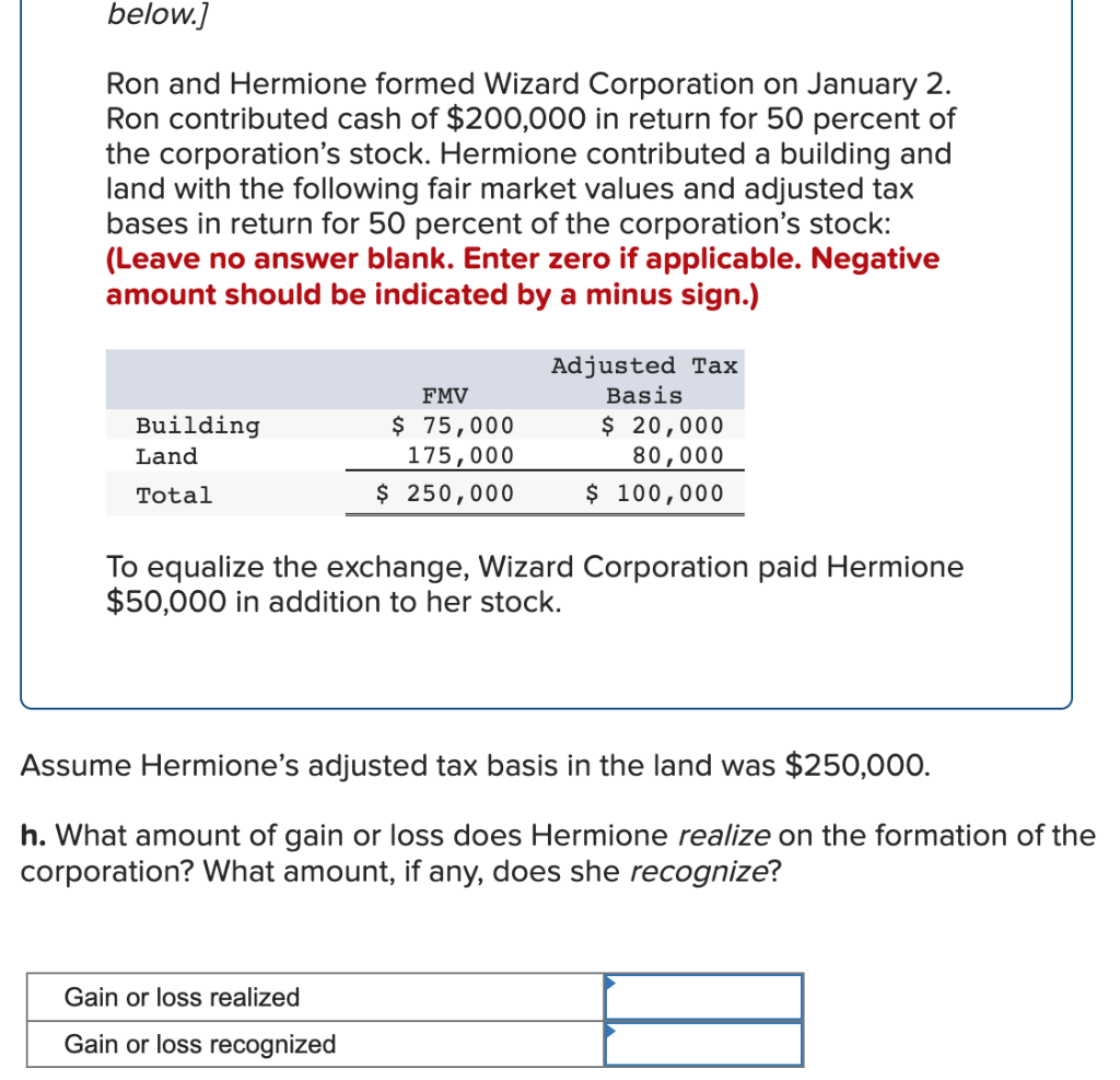 Ron and Hermione formed Wizard Corporation on January | Chegg.com