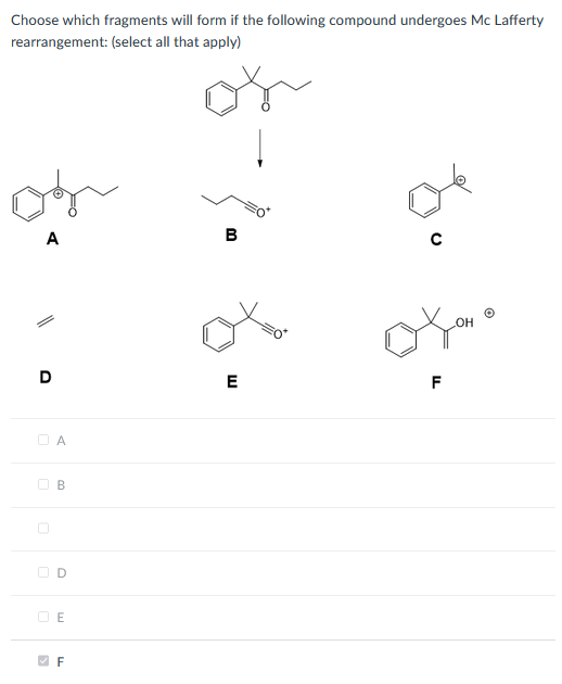 Solved Choose which fragments will form if the following | Chegg.com