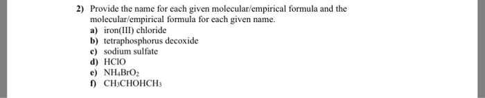 Solved 2) Provide the name for each given | Chegg.com