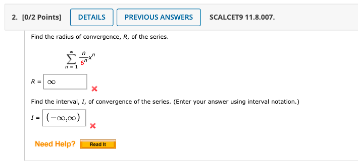 Solved 2. [0/2 points) DETAILS PREVIOUS ANSWERS SCALCET9 | Chegg.com