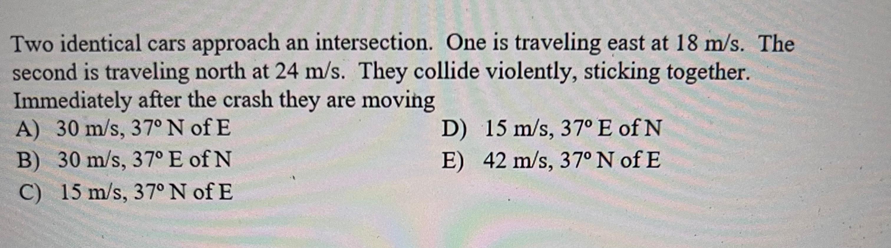 Solved Two identical cars approach an intersection. One is | Chegg.com