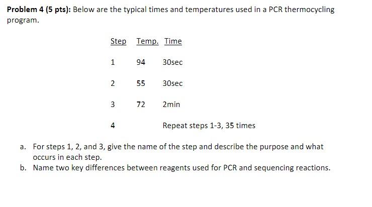 Solved Problem 4 (5 pts): Below are the typical times and | Chegg.com