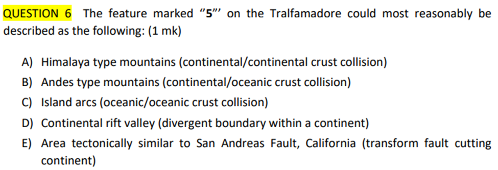 Solved \r\n\r\n\r\nQUESTION 6 The feature marked \"5\"' on | Chegg.com