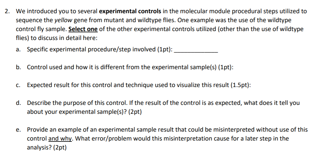 2. We introduced you to several experimental controls | Chegg.com