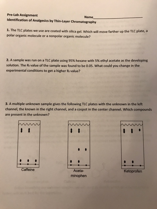 Solved Pre-Lab Assignment Identification of Analgesics by | Chegg.com