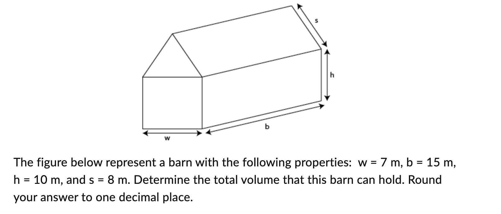Solved The figure below represent a barn with the following | Chegg.com